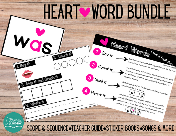 Heart Word Bundle - Songs, VIDEOS, Slides to teach Heart Words ...